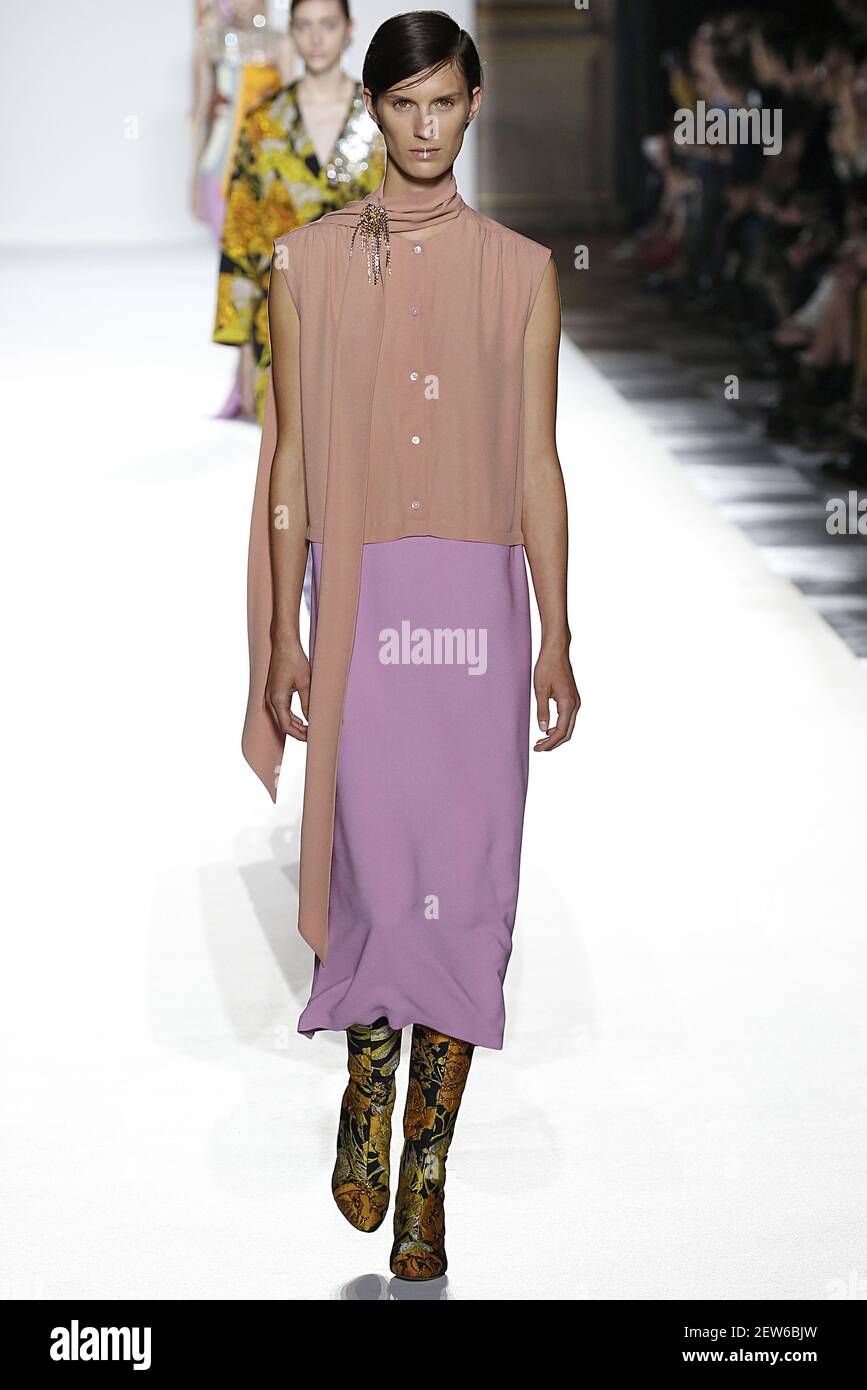 Model Marte Mei van Haaster walks on the runway during the Dries Van ...