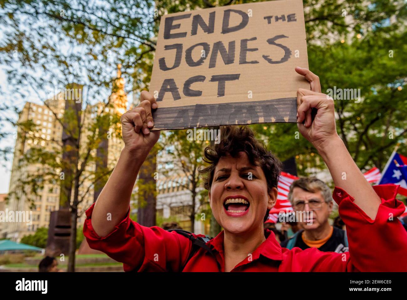 The Puerto Rican community in New York City expressing their outrage by ...