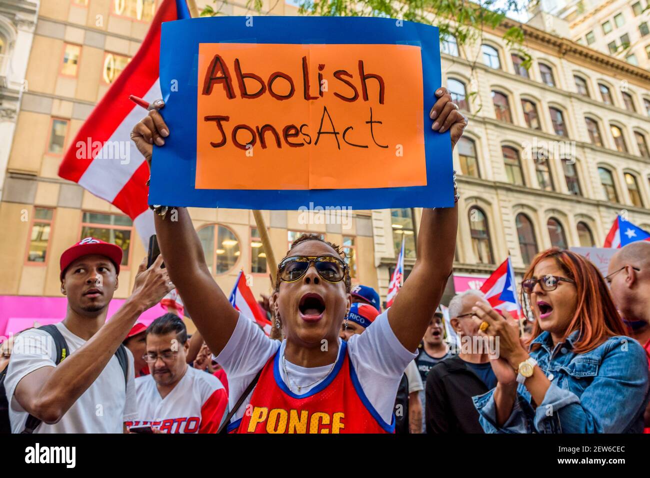 The Puerto Rican community in New York City expressing their outrage by ...