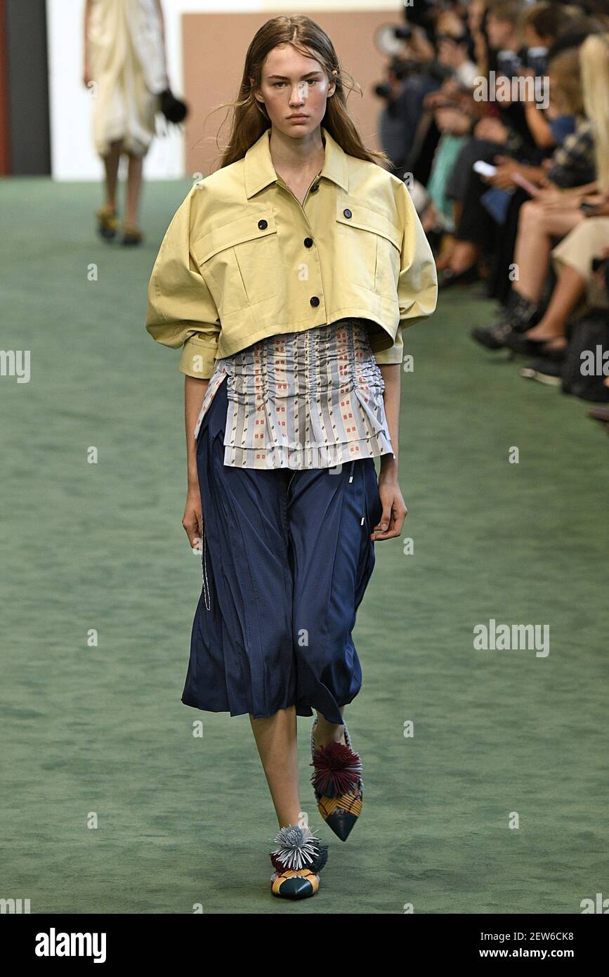 Model Lex Herl walks on the runway during the Carven Fashion Show ...