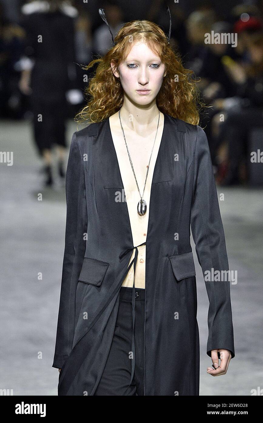 Model Lorna Foran walks on the runway during the Ann Demeulemeester ...