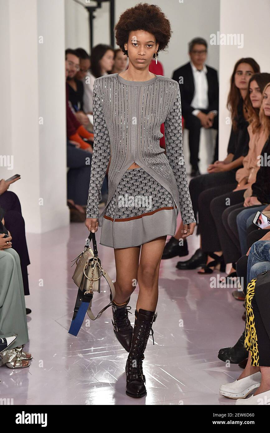 Model Manuela Sanchez walks on the runway during the Chloe Fashion Show ...