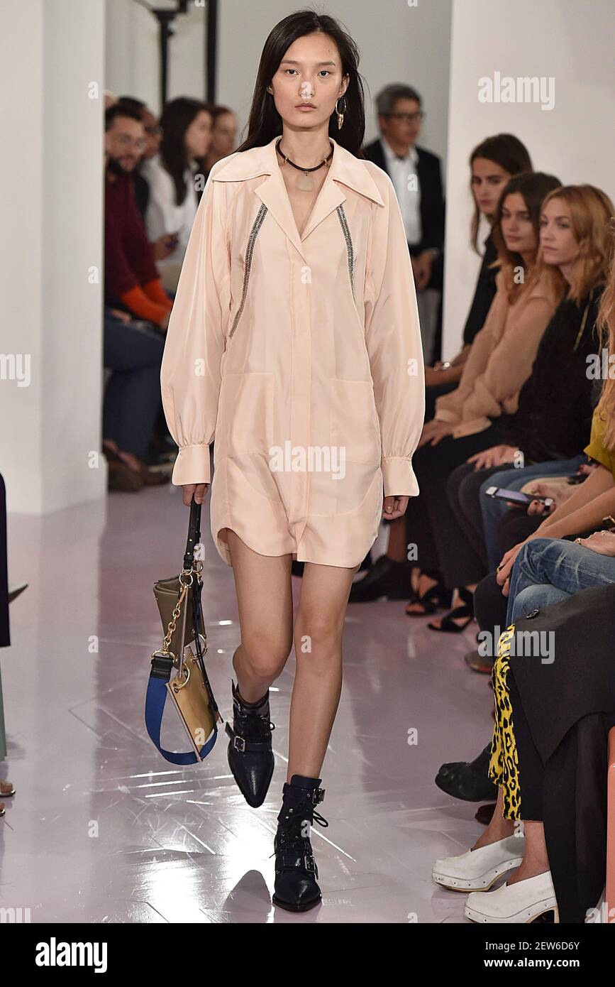 Model Liu Chunjie walks on the runway during the Chloe Fashion Show ...