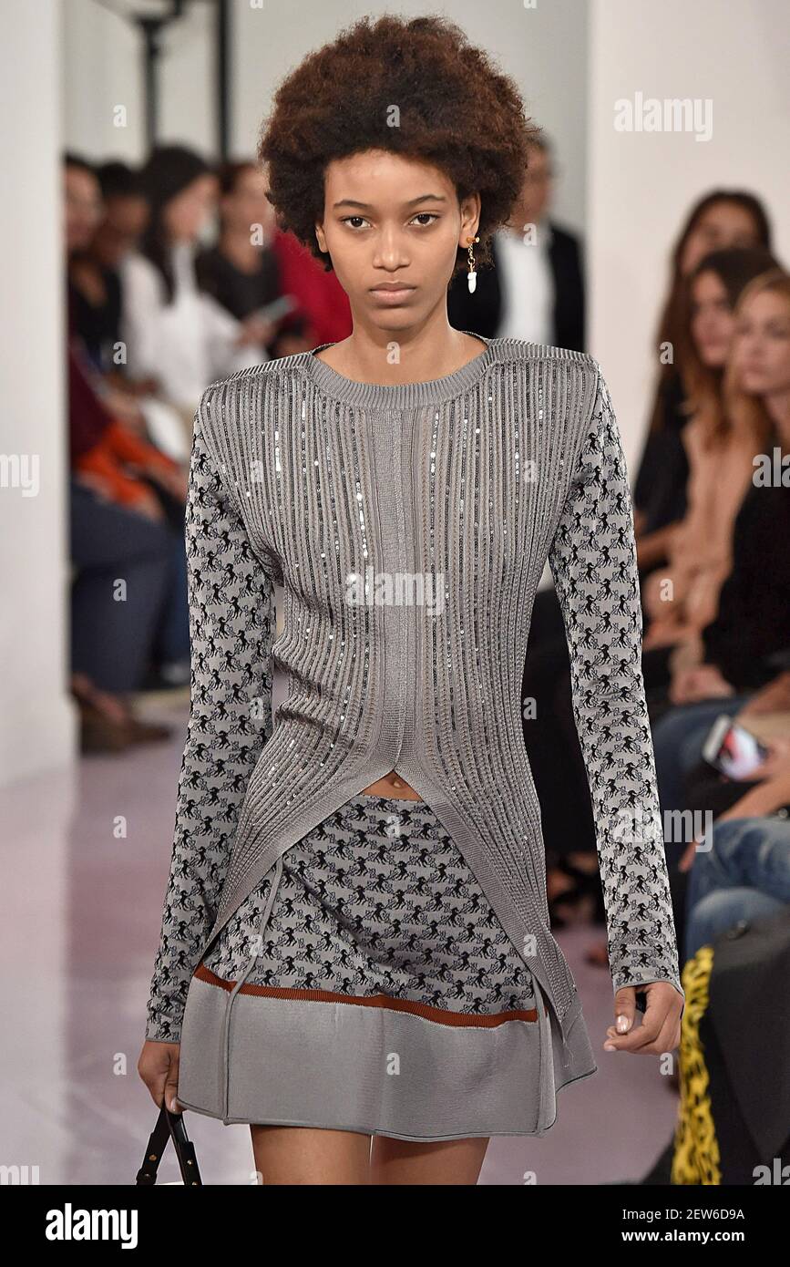Model Manuela Sanchez walks on the runway during the Chloe Fashion Show ...