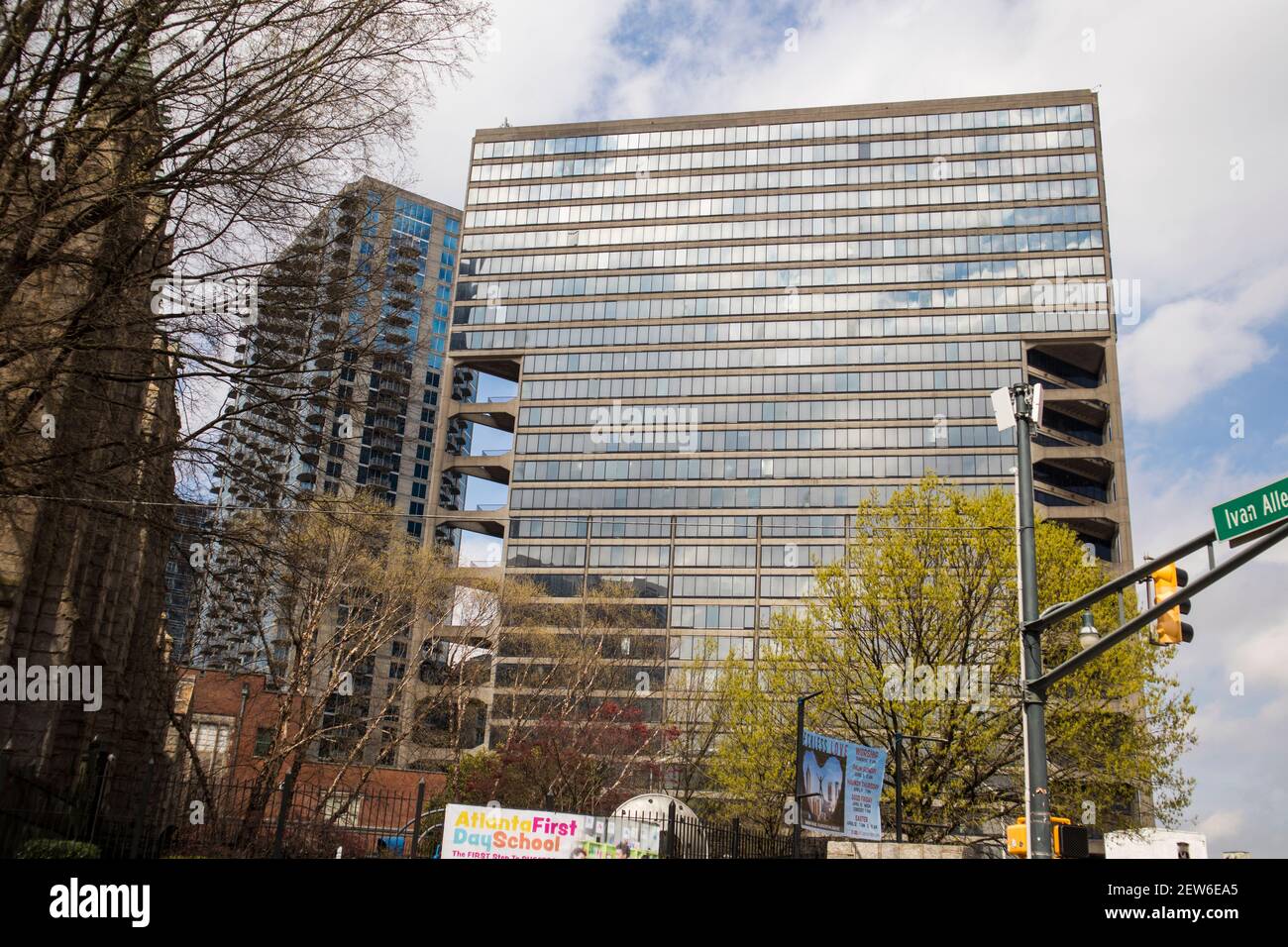 Atlanta, Ga USA - 03 20 20: Downtown Atlanta tall glass window high ...