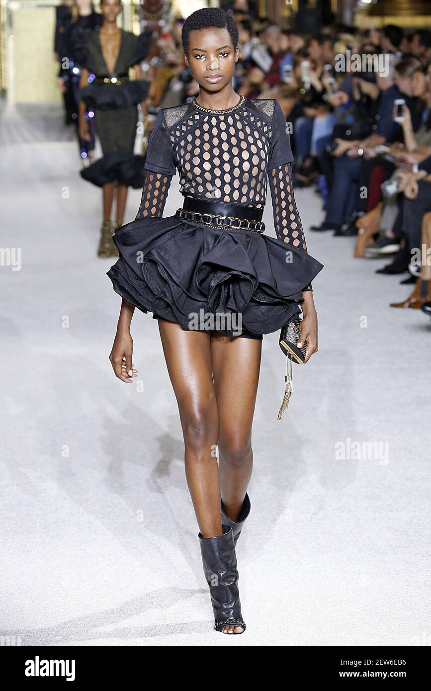 Model Maria Borges walks on the runway during the Balmain Fashion Show ...