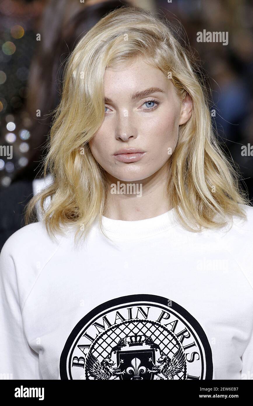 Model Elsa Hosk walks on the runway during the Balmain Fashion Show ...