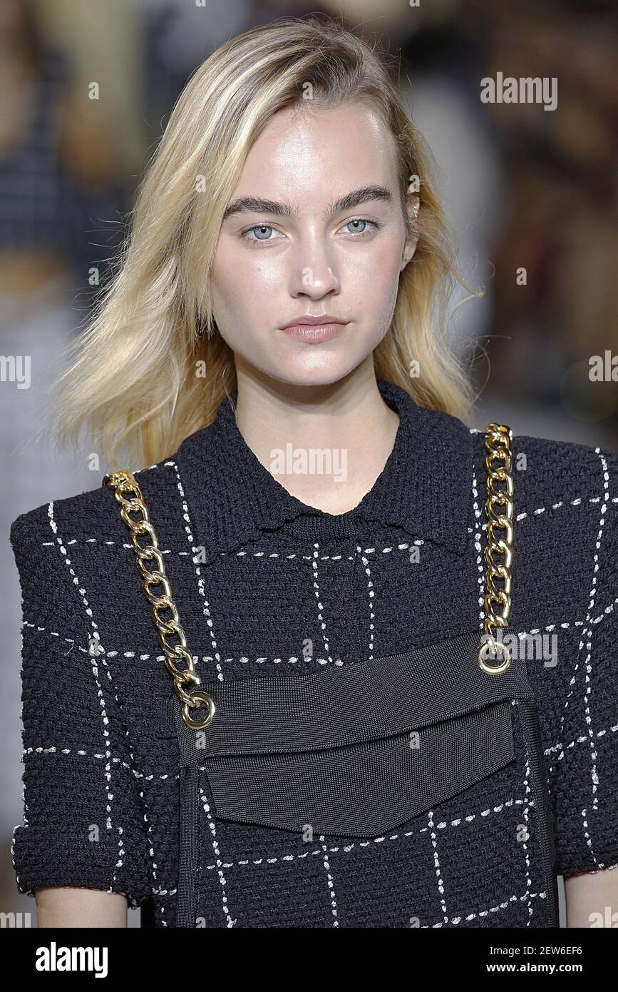 Model Maartje Verhoef walks on the runway during the Balmain Fashion ...