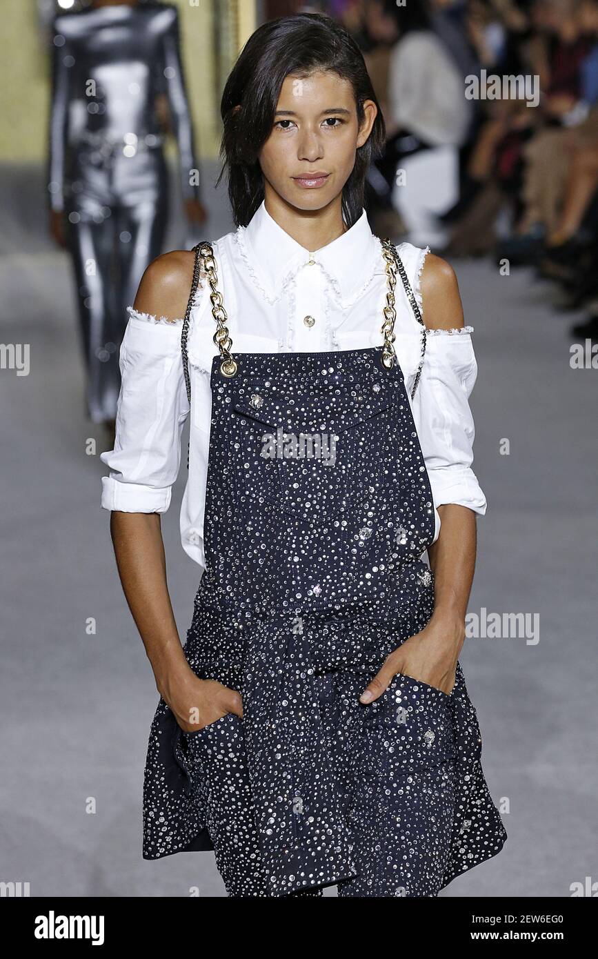 Model Dilone walks on the runway during the Balmain Fashion Show during ...