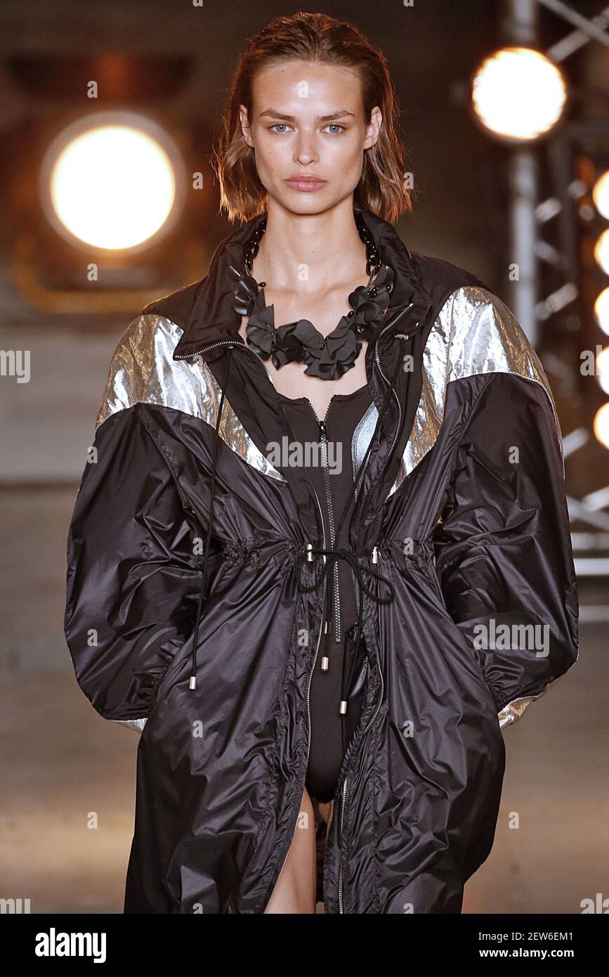 Model Birgit Kos walks on the runway during the Isabel Marant Fashion ...
