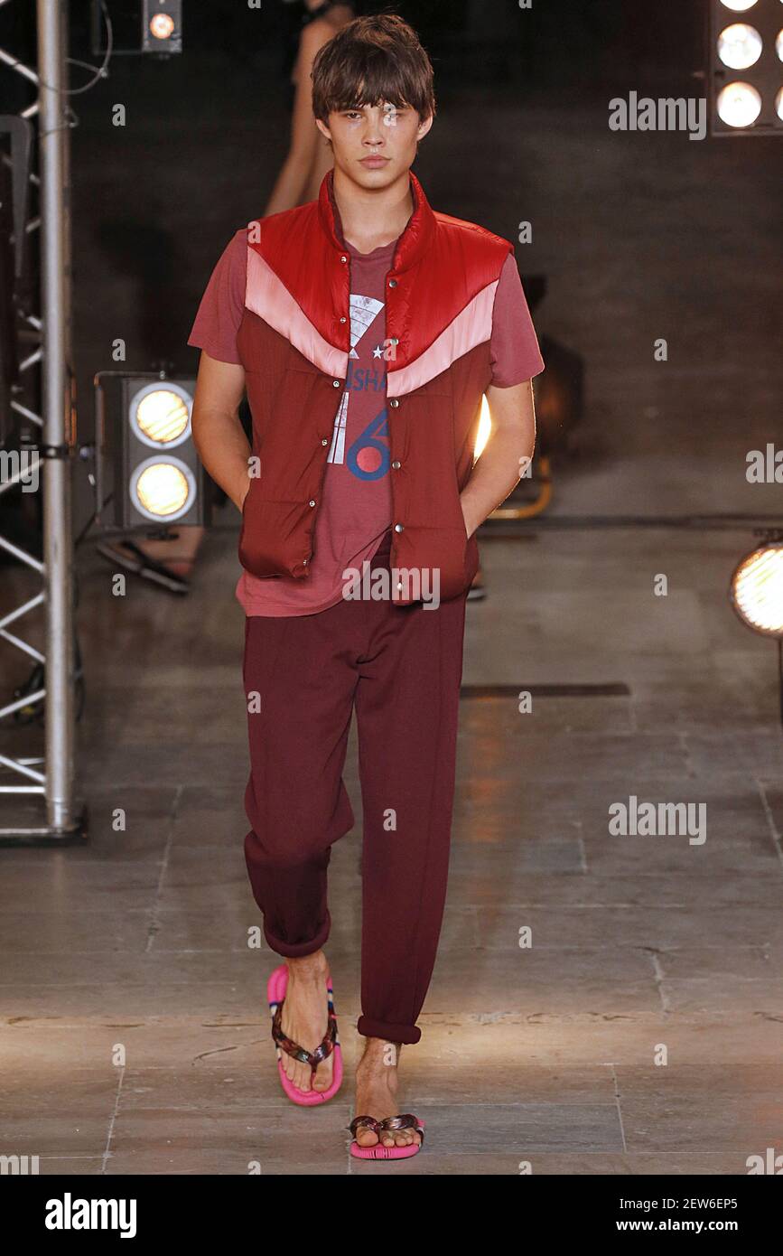 Model Louis Baines walks on the runway during the Isabel Marant Fashion ...