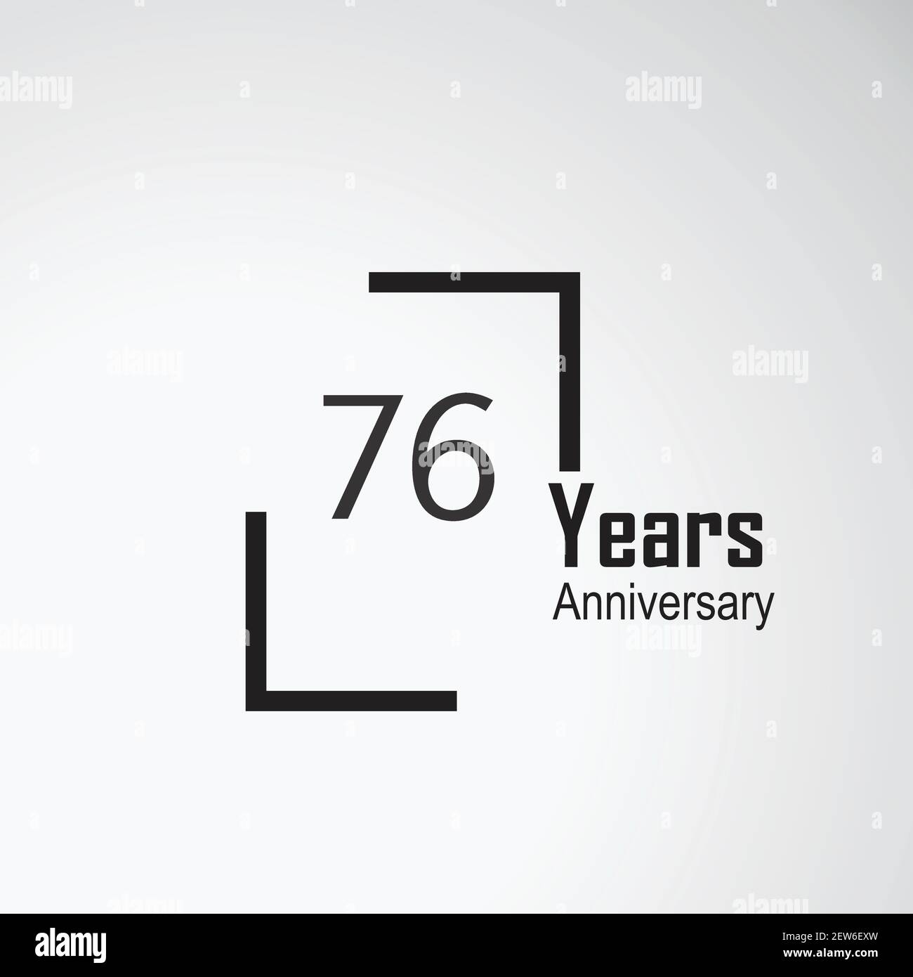76 Year Anniversary Vector Template Design Illustration box Stock ...