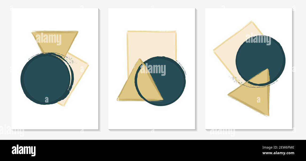 Minimalism. A set of abstract posters with geometric shapes. Vector ...