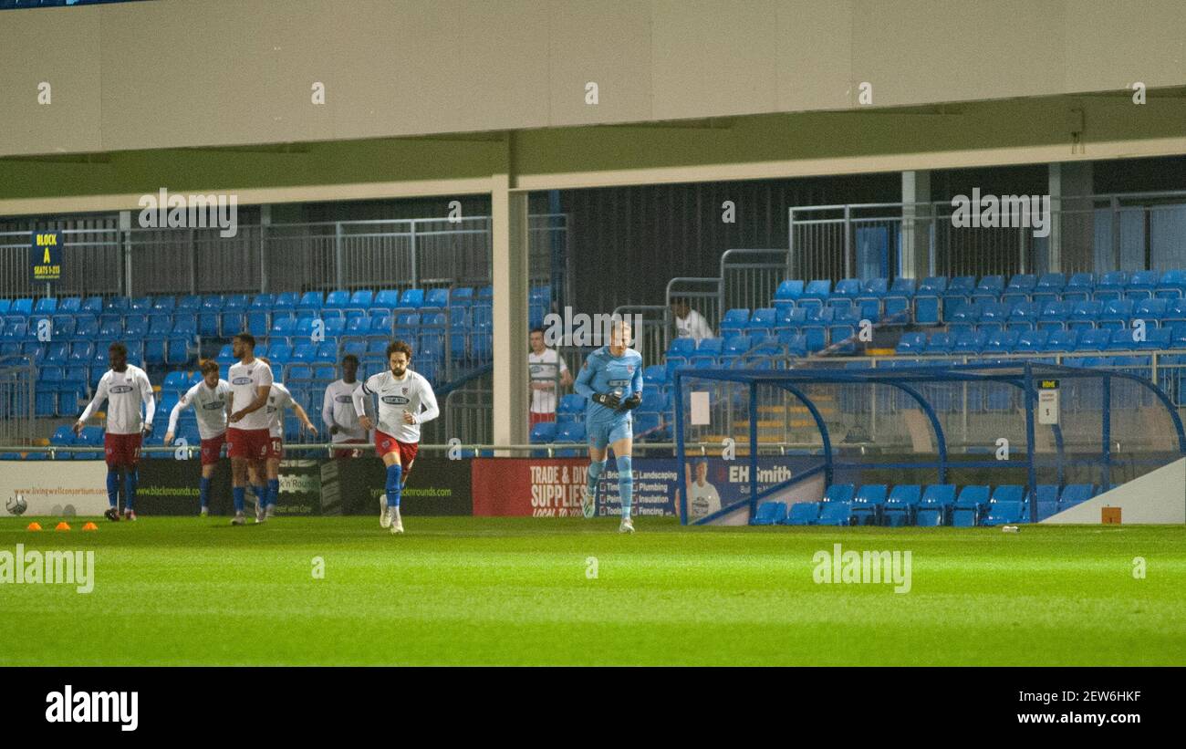 Solihull, UK. 02nd Mar, 2021. Dagenha & Redbridge enter the pitch ...