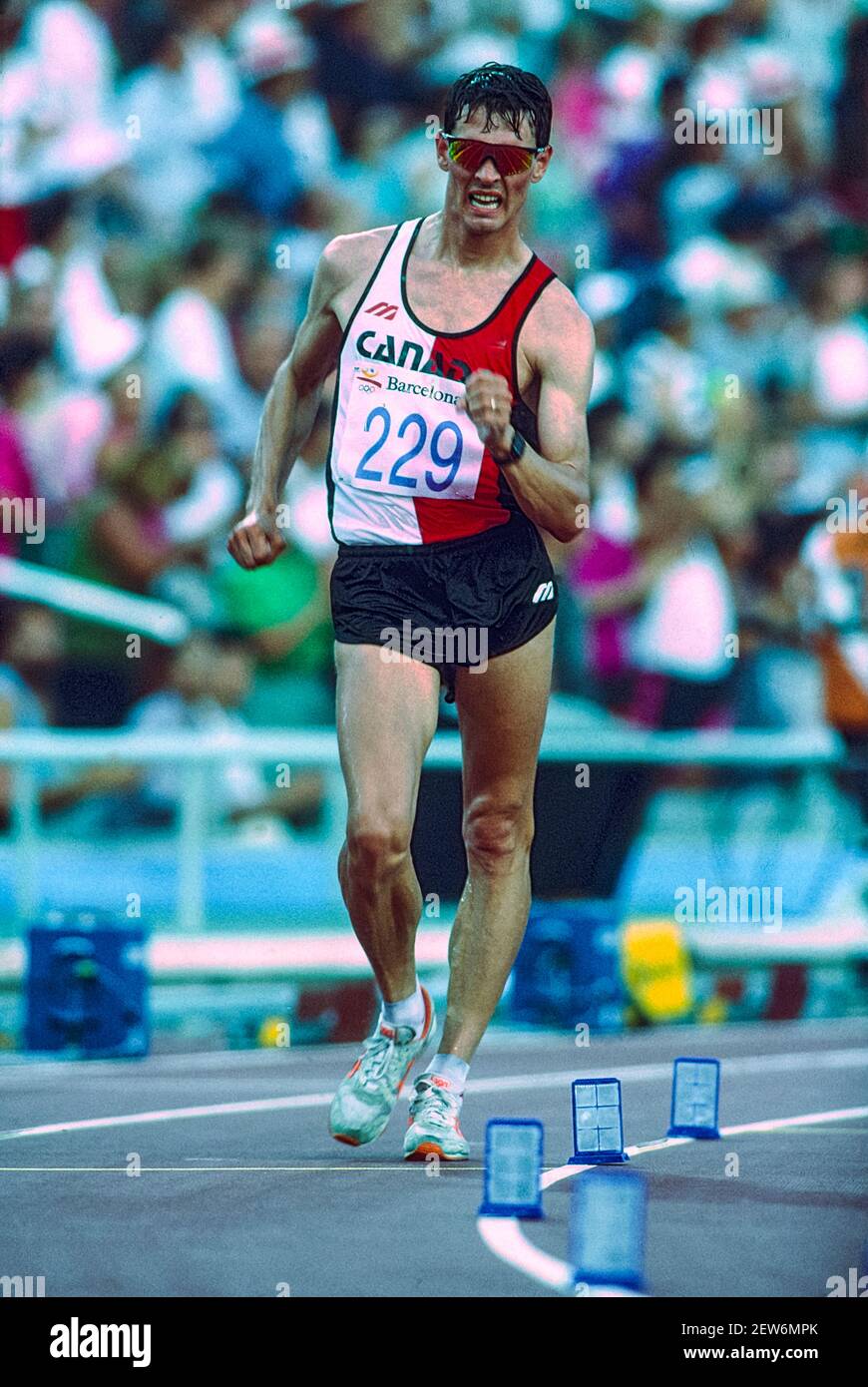 Tim Berrett (CAN) competing in the Men's 20 kilometres walk at the 1992 ...