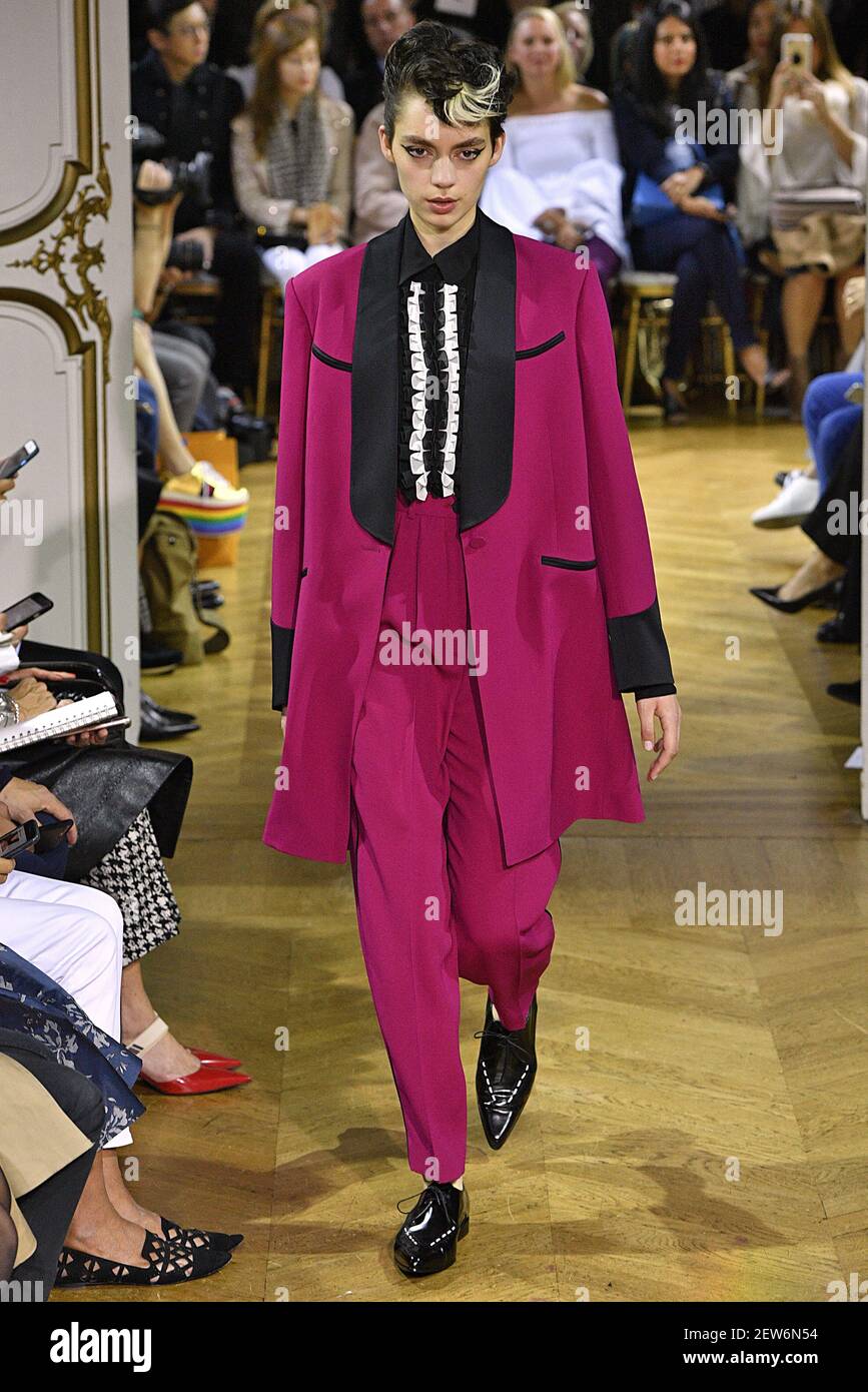 Model Ninouk Akkerman walks on the runway during the John Galliano ...