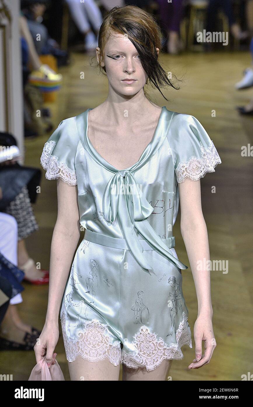 Model Victoria Schons walks on the runway during the John Galliano ...