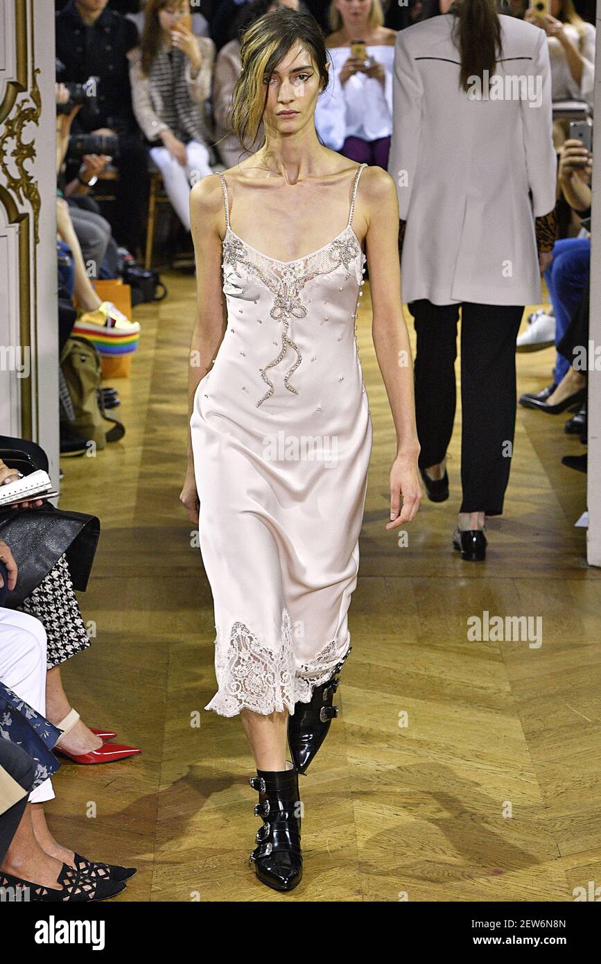 Model Marine Deleeuw walks on the runway during the John Galliano ...