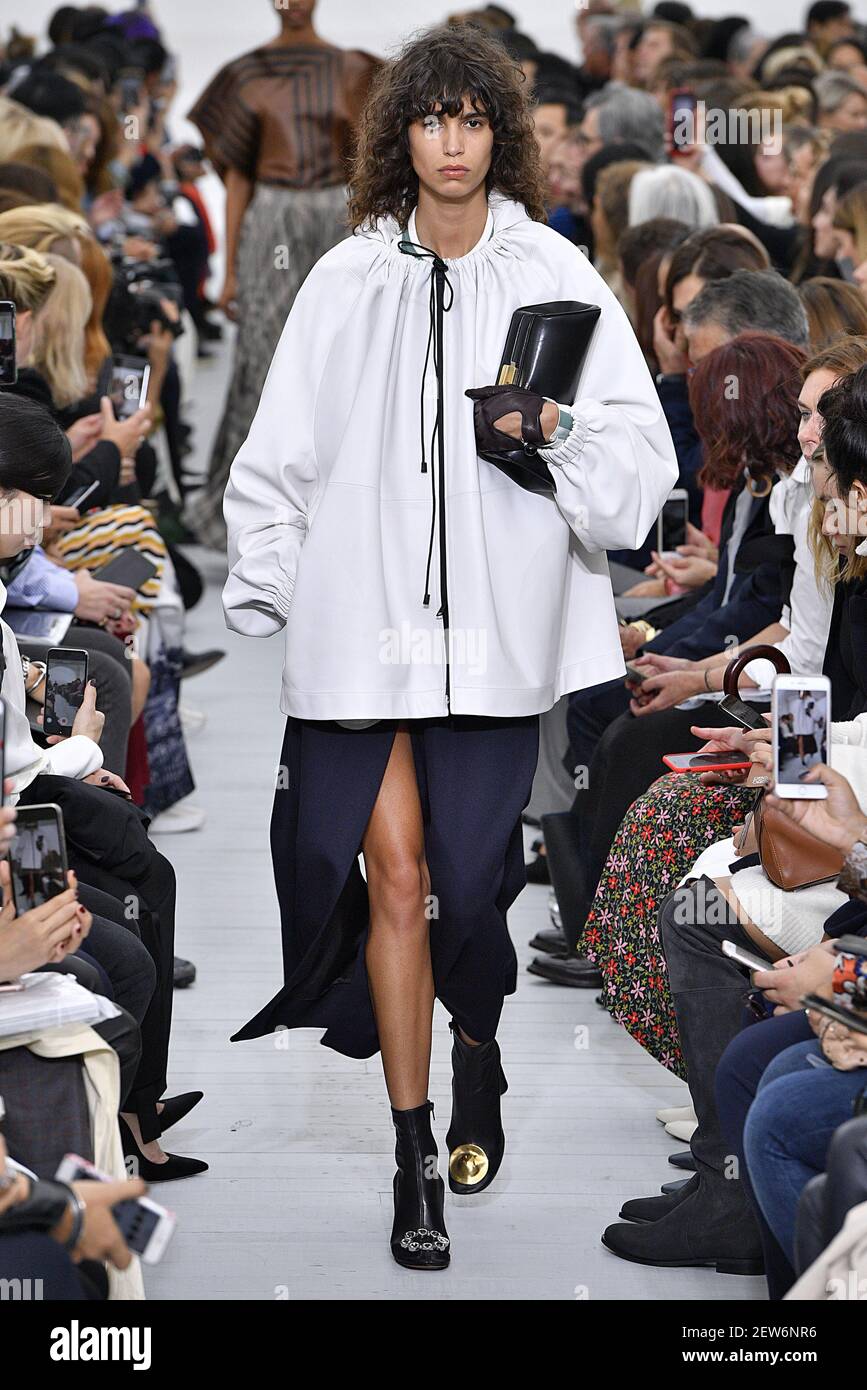 Model walks on the runway during the Celine Fashion Show during Paris ...
