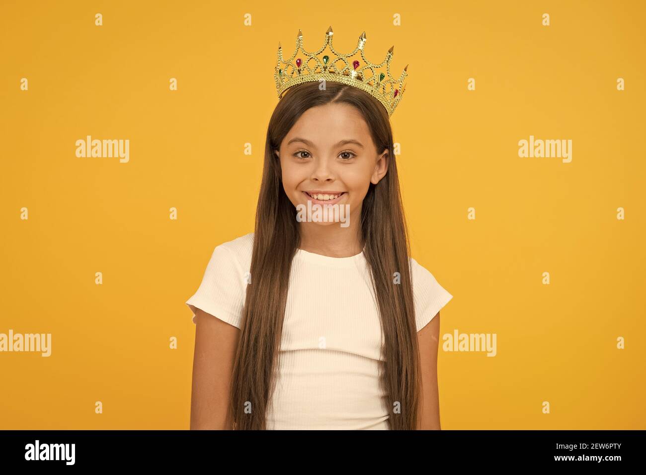 Become princess concept. Every girl dreaming to be princess. Lady ...