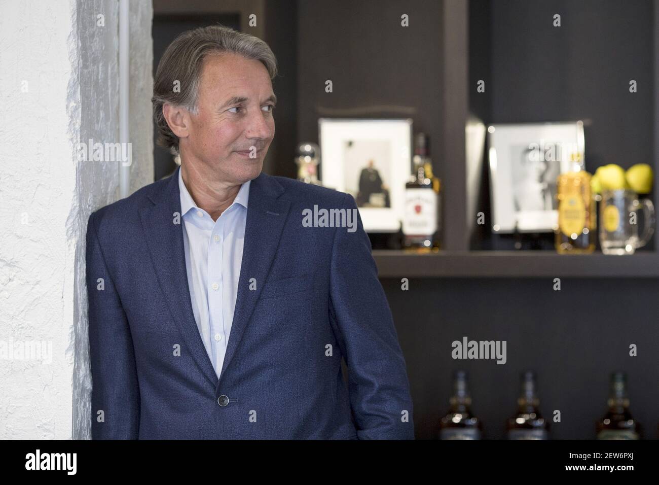 Beam Suntory CEO Matt Shattock stands at the bar at the company's ...