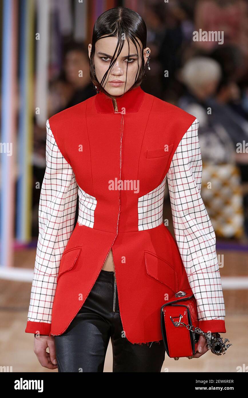 Model Hannah Sprehe walks on the runway during the Alexander McQueen ...