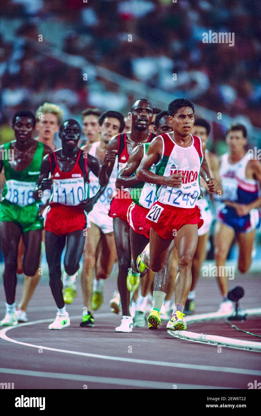 Germán Silva (MEX) #1249, Richard Chelimo (KEN) #1110 competing in the ...