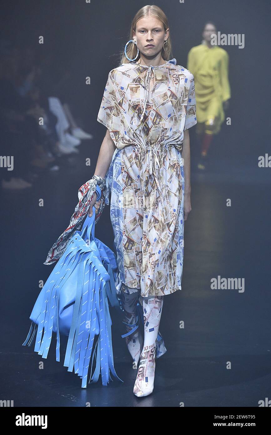 Model Stella Tennant walks on the runway during the Balenciaga Fashion ...