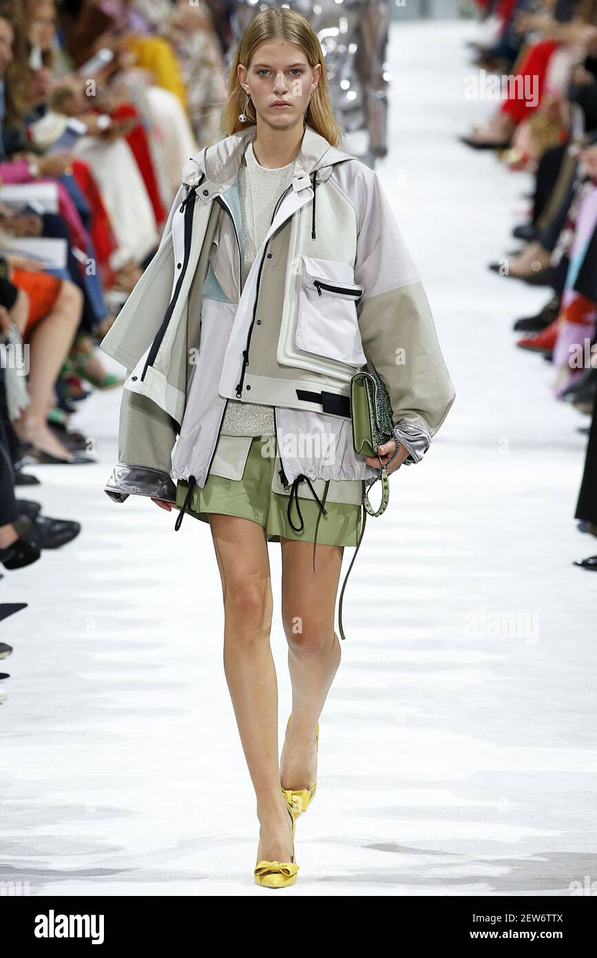 Model Line Kjaergaard walks on the runway during the Valentino Fashion ...