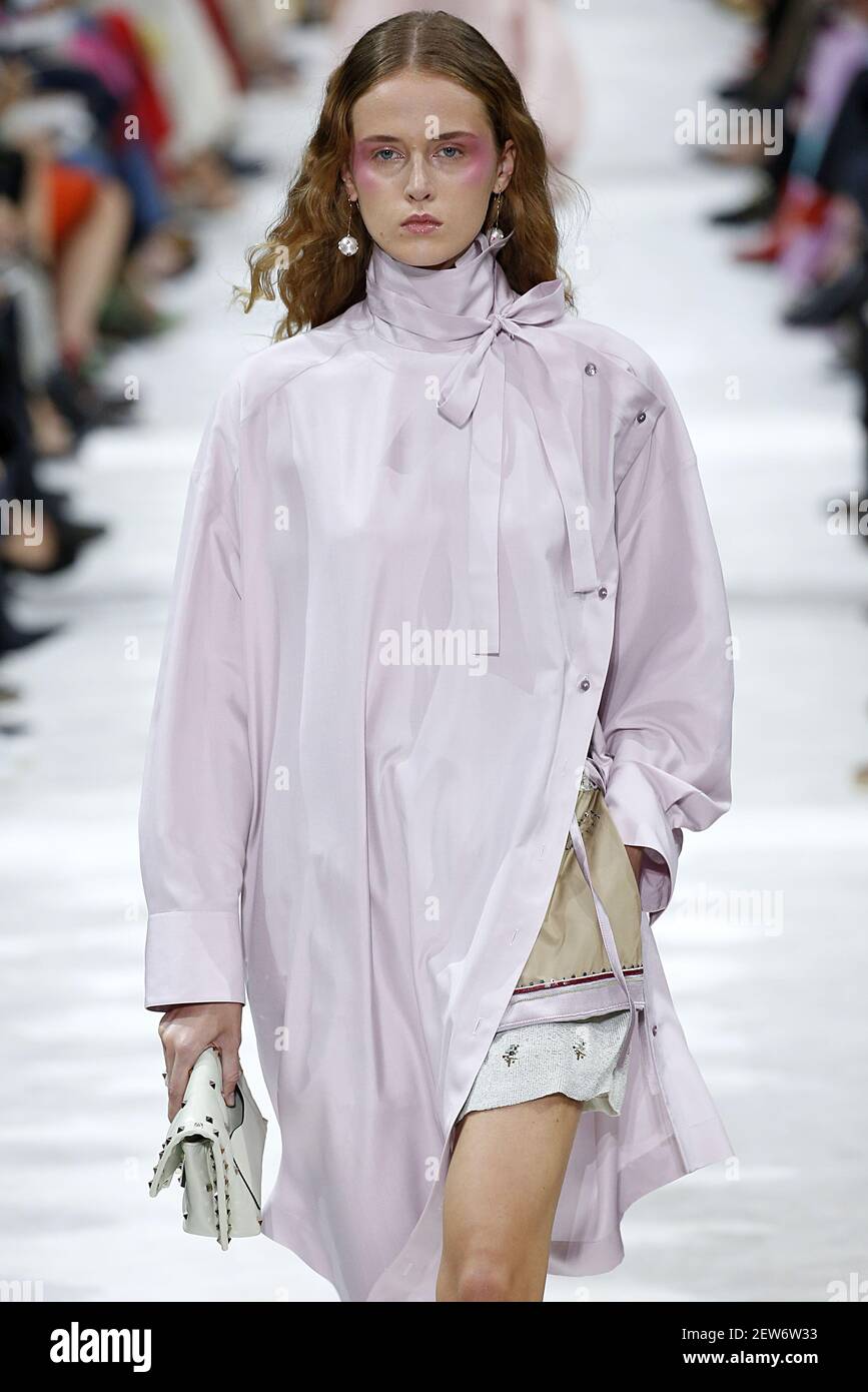 Model Alexandra Belova walks on the runway during the Valentino Fashion ...