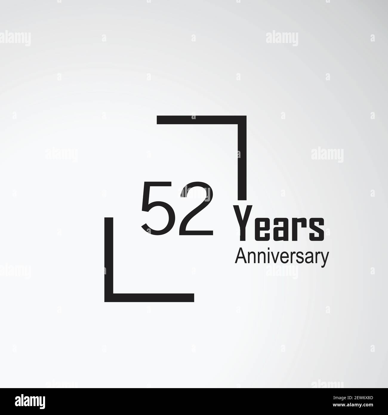 52 Year Anniversary Vector Template Design Illustration box Stock ...