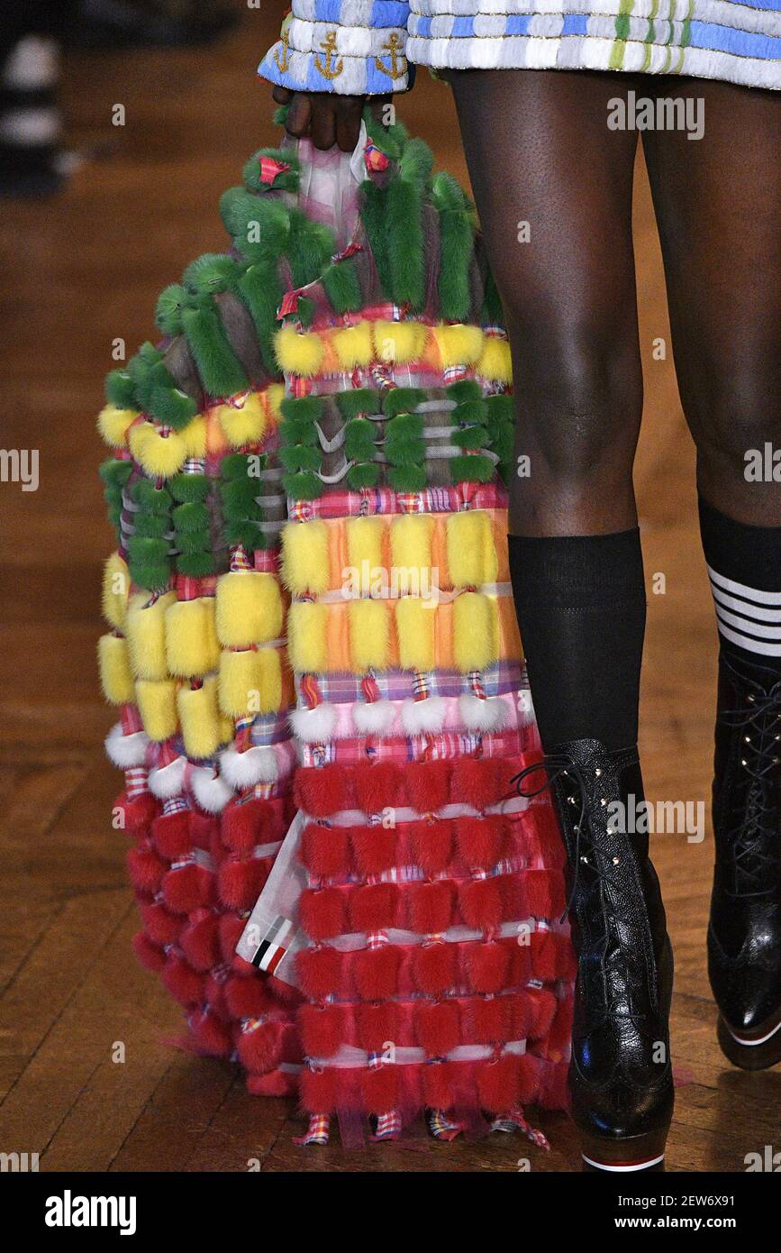 Model walks on the runway during the Thom Browne Fashion Show during Paris Fashion Week Spring ...