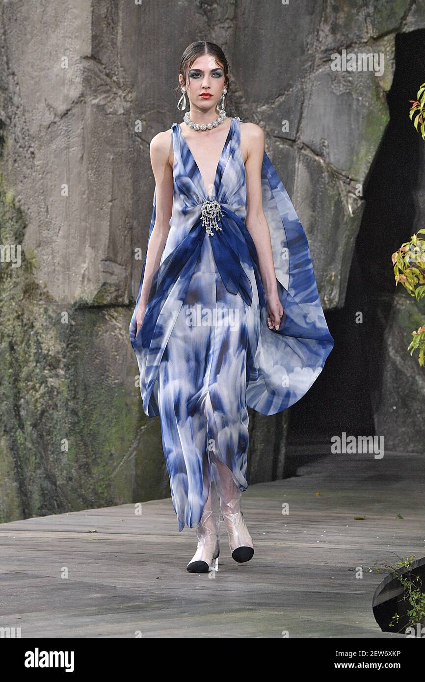 Model Dan Kic walks on the runway during the Chanel Fashion Show during ...