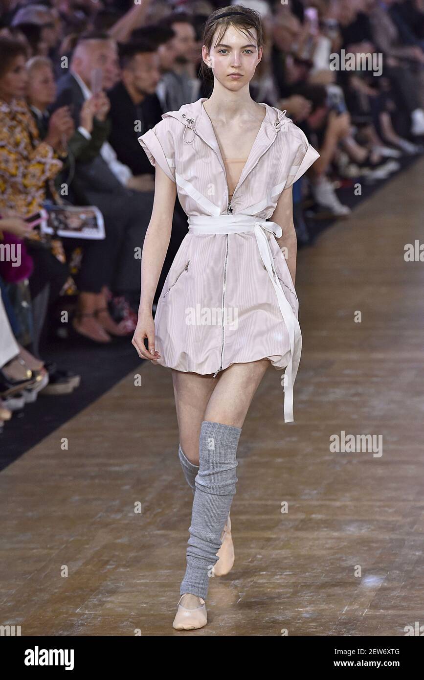 Model walks on the runway during the Moncler Gamme Rouge Fashion Show ...