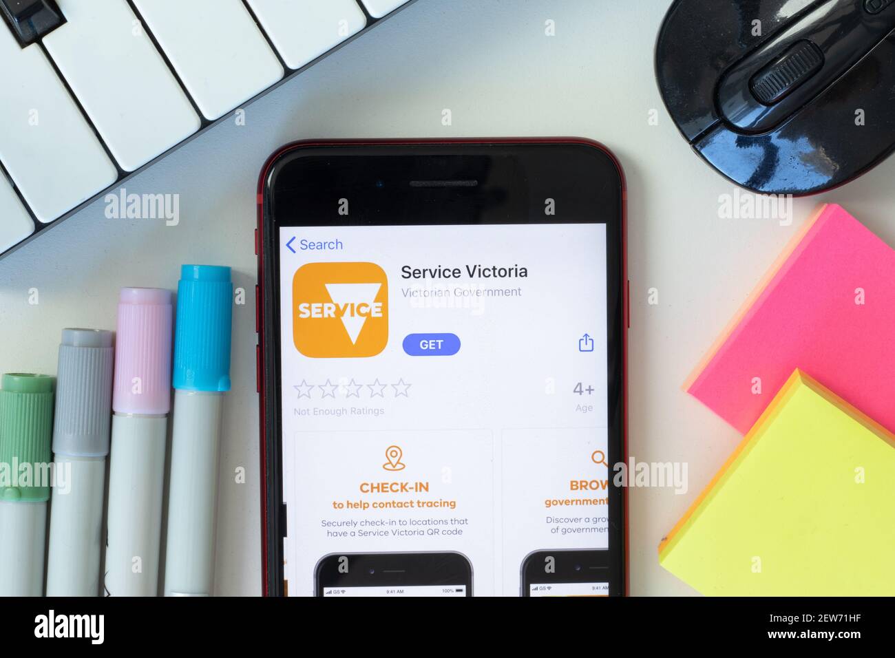 New York, USA - 2 March 2021: Service Victoria mobile app icon on phone ...