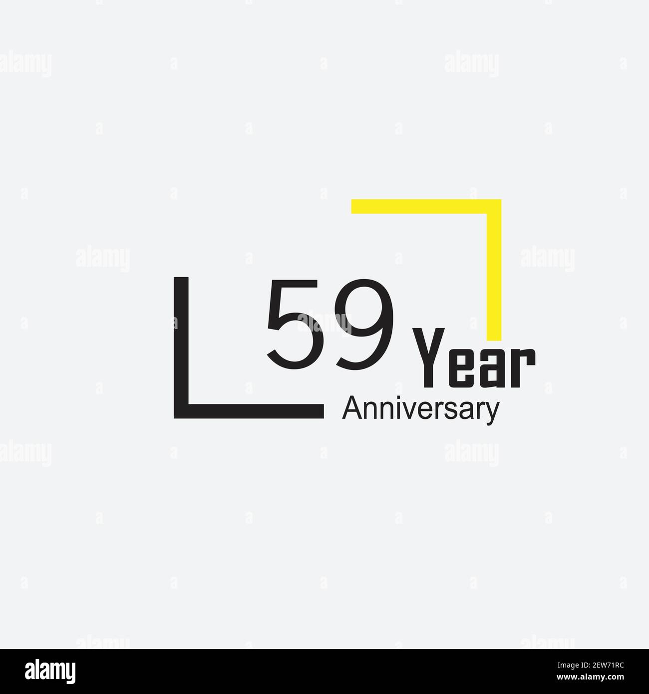 59 anniversary logotype style with handwriting golden color for ...