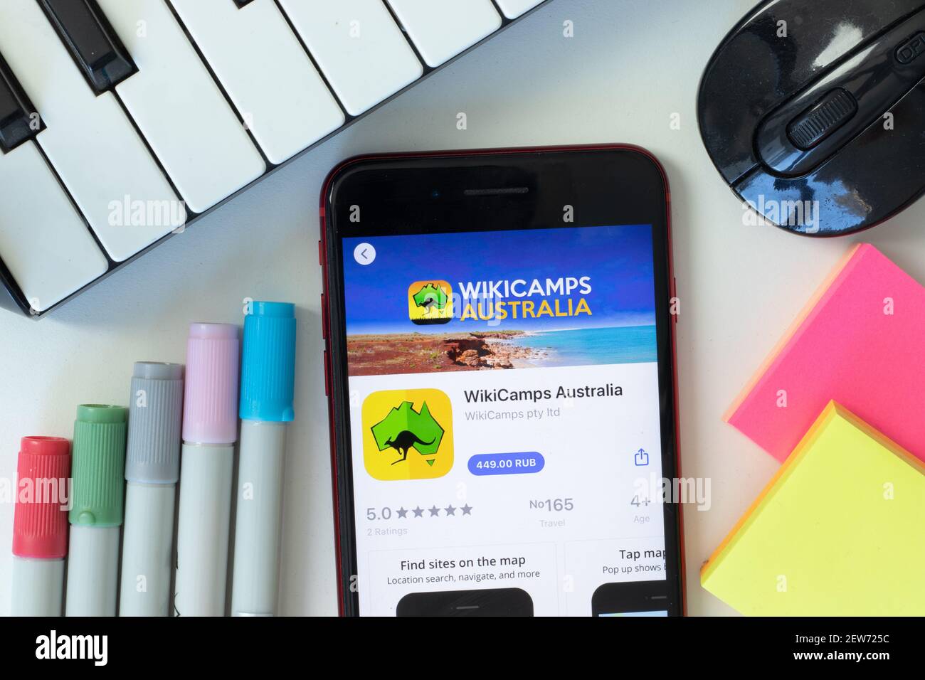 New York, USA - 2 March 2021: WikiCamps Australia mobile app icon on ...