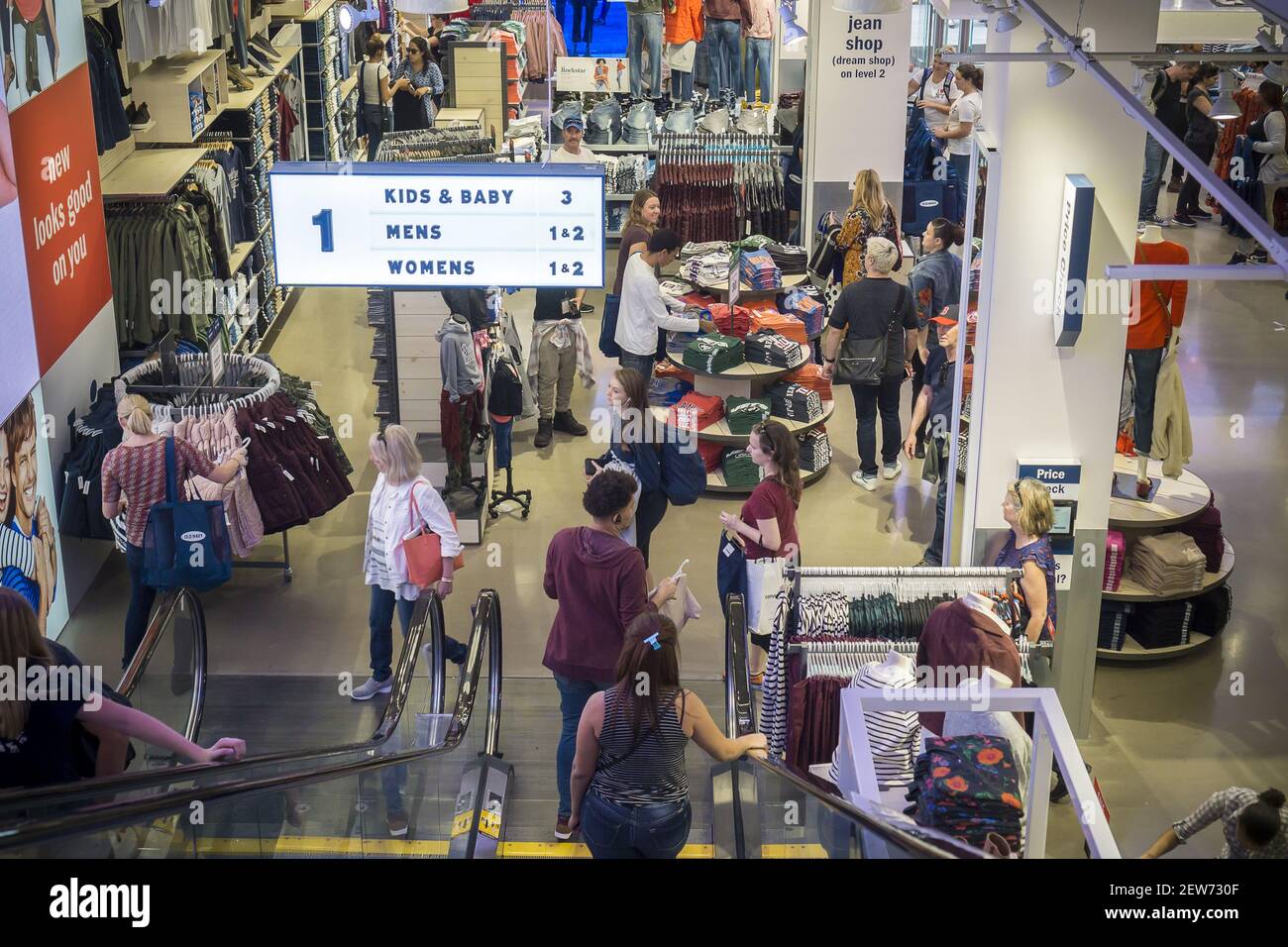 Customers shop in the brand new Old Navy store in Times Square in New ...