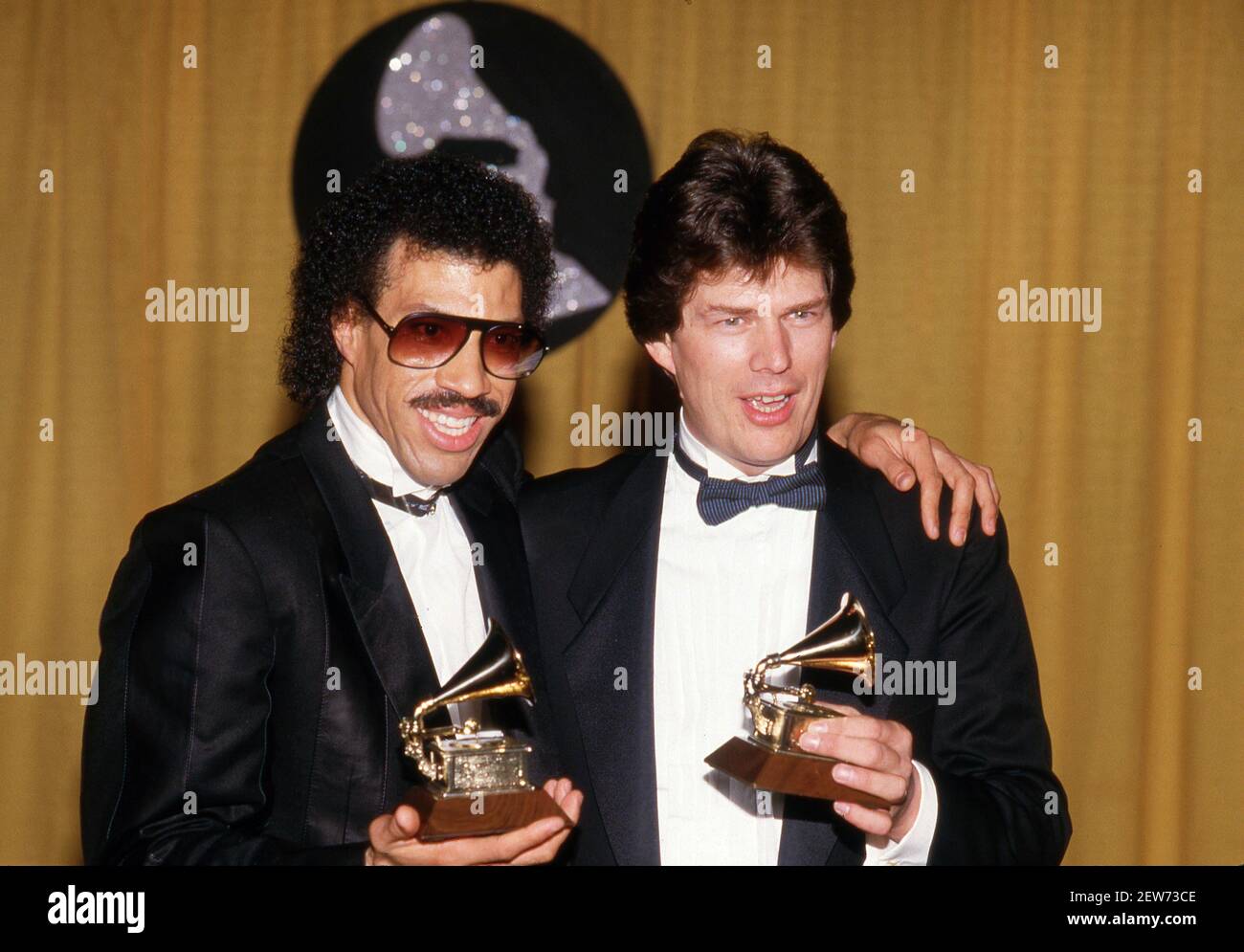 Lionel Richie and David Foster at the Grammy Awards - February 26, 1985 ...