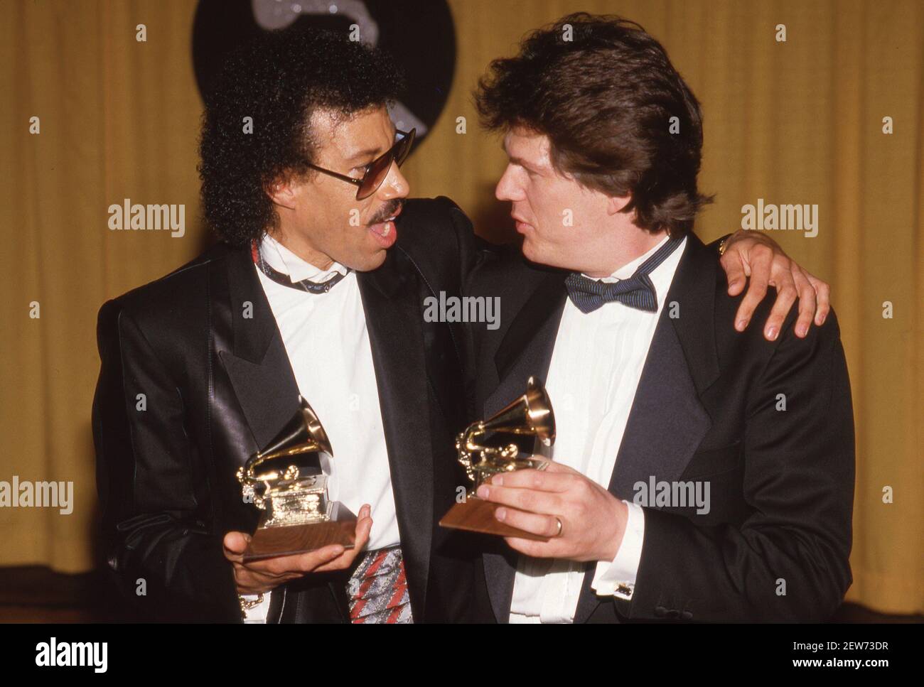 Lionel Richie and David Foster at the Grammy Awards - February 26, 1985 ...