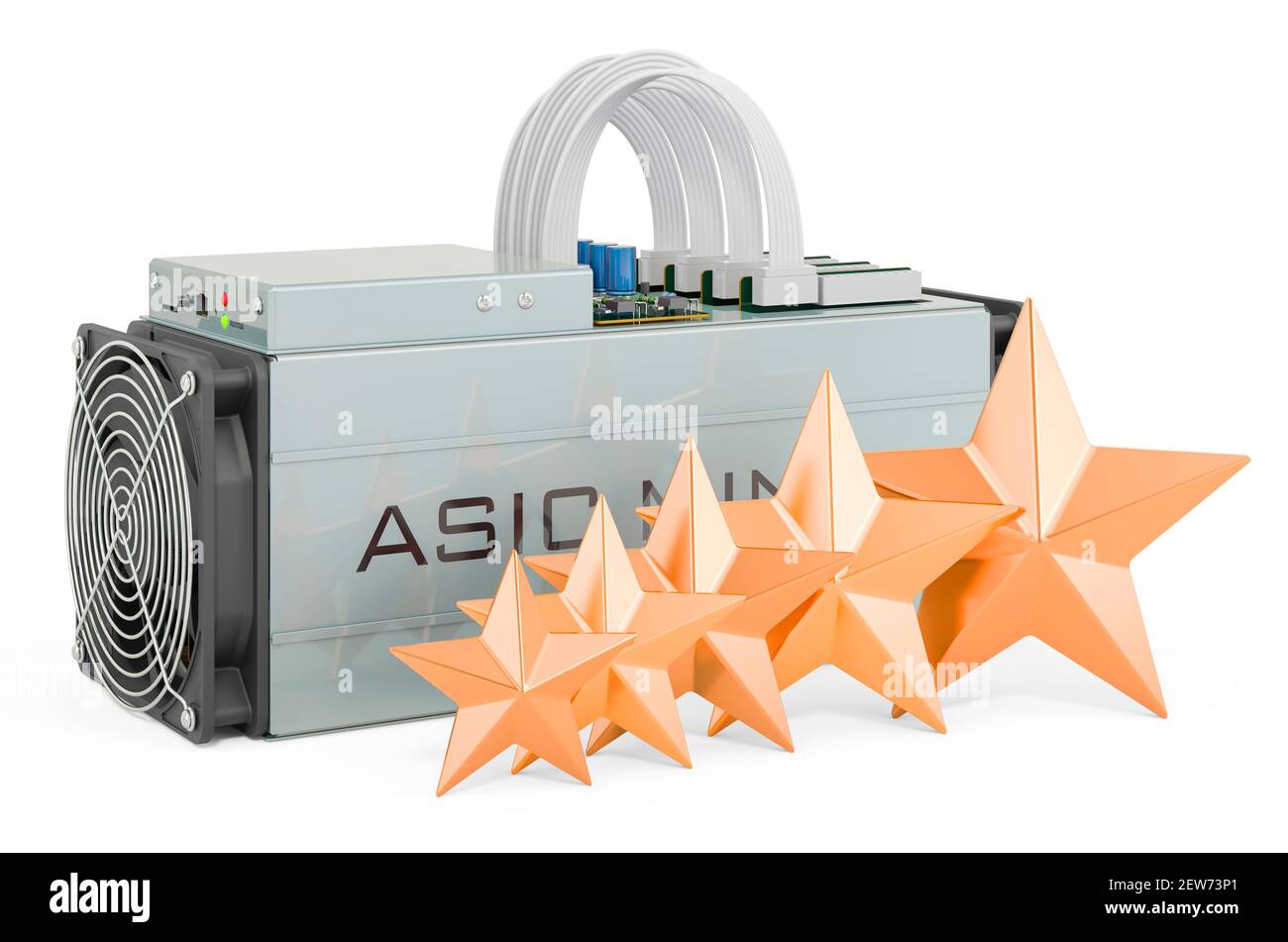 Customer rating of ASIC miner. 3D rendering isolated on white background Stock Photo - Alamy
