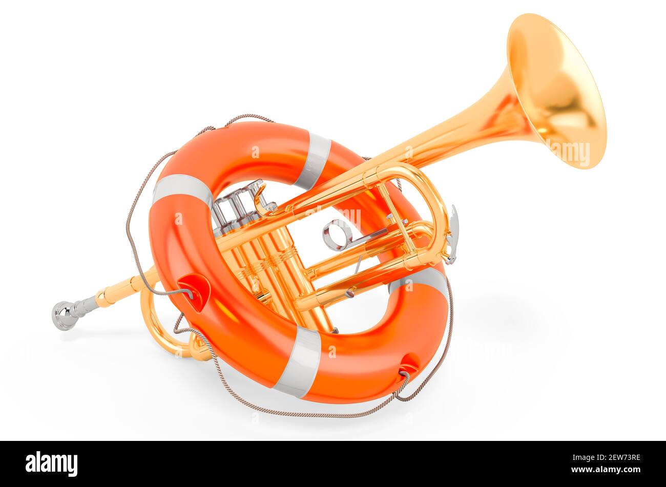 Repair and Service of trumpet. 3D rendering isolated on white ...