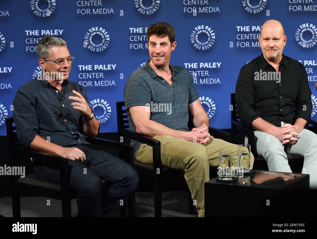 NEW YORK - OCTOBER 7: L-R: Exec. producer Rich Appel and actors John ...