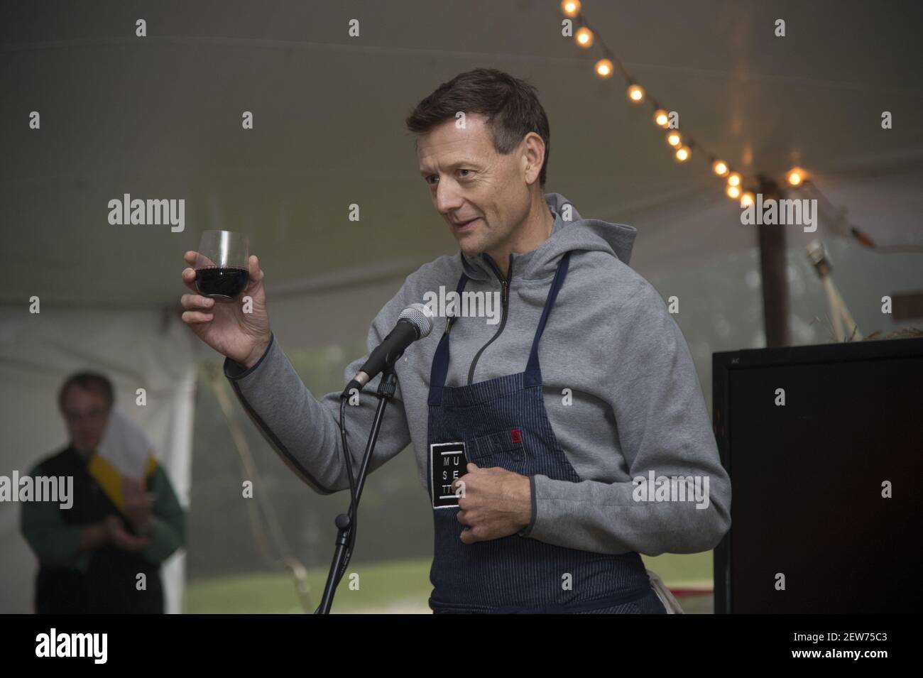 Famous chef Jonathan Cartwright prepares dinner for cyclists as part of ...
