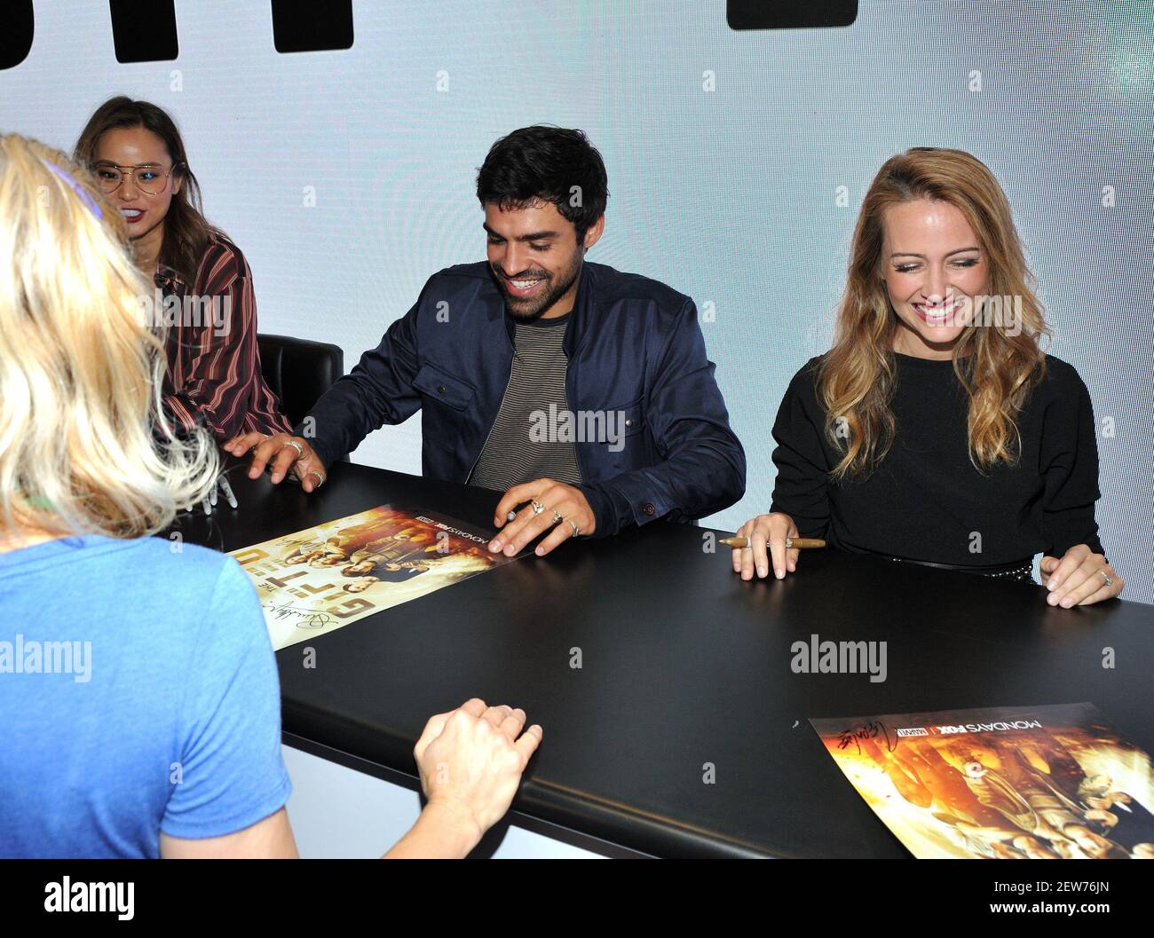 NEW YORK - OCTOBER 8: C, R: Actors Sean Teale and Amy Acker of FOX's ...