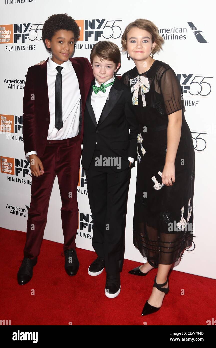 (L-R) Actors Jaden Michael, Oakes Fegley and Millicent Simmonds attend the "Wonderstruck ...