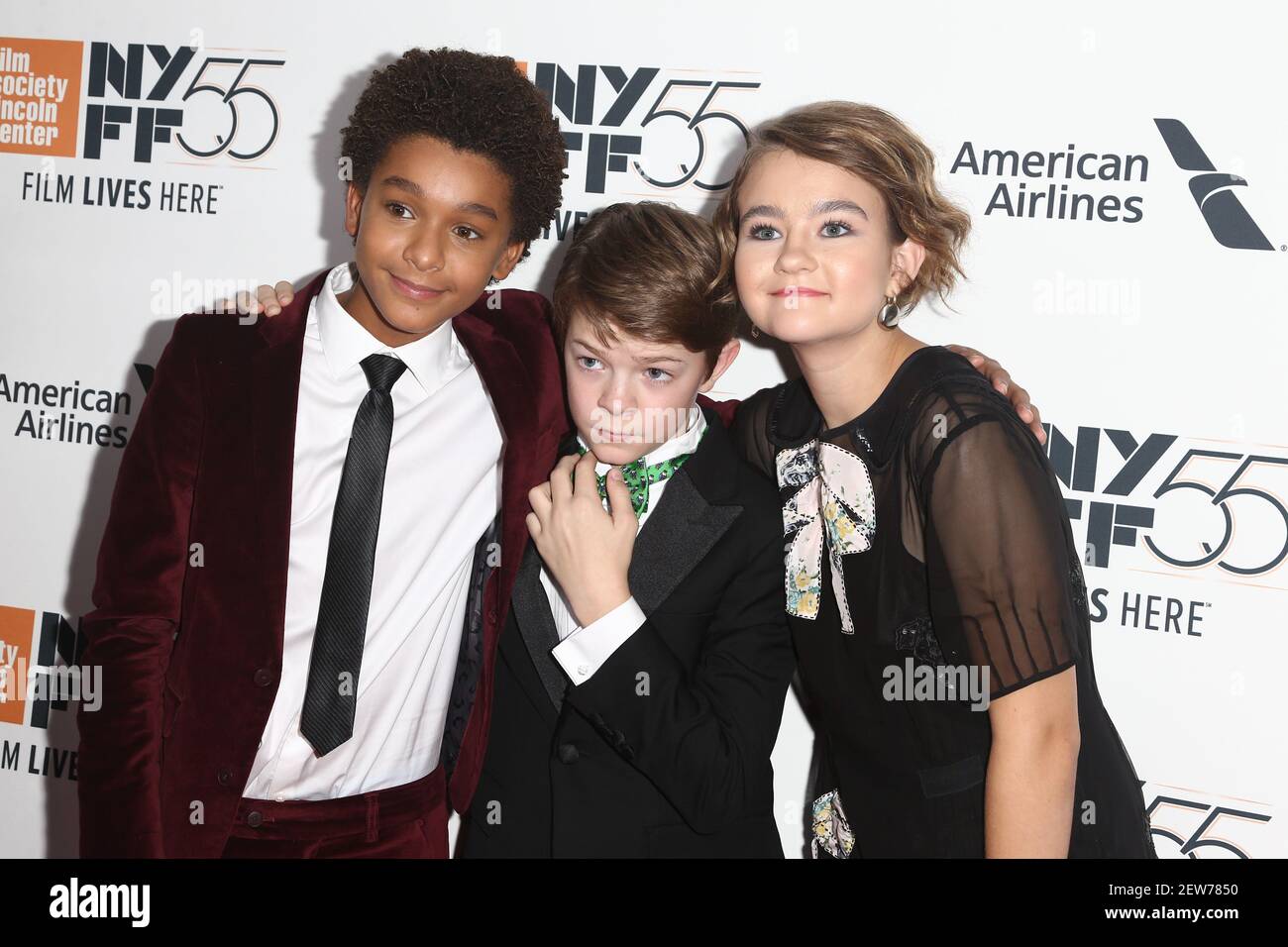 (L-R) Actors Jaden Michael, Oakes Fegley and Millicent Simmonds attend the "Wonderstruck ...