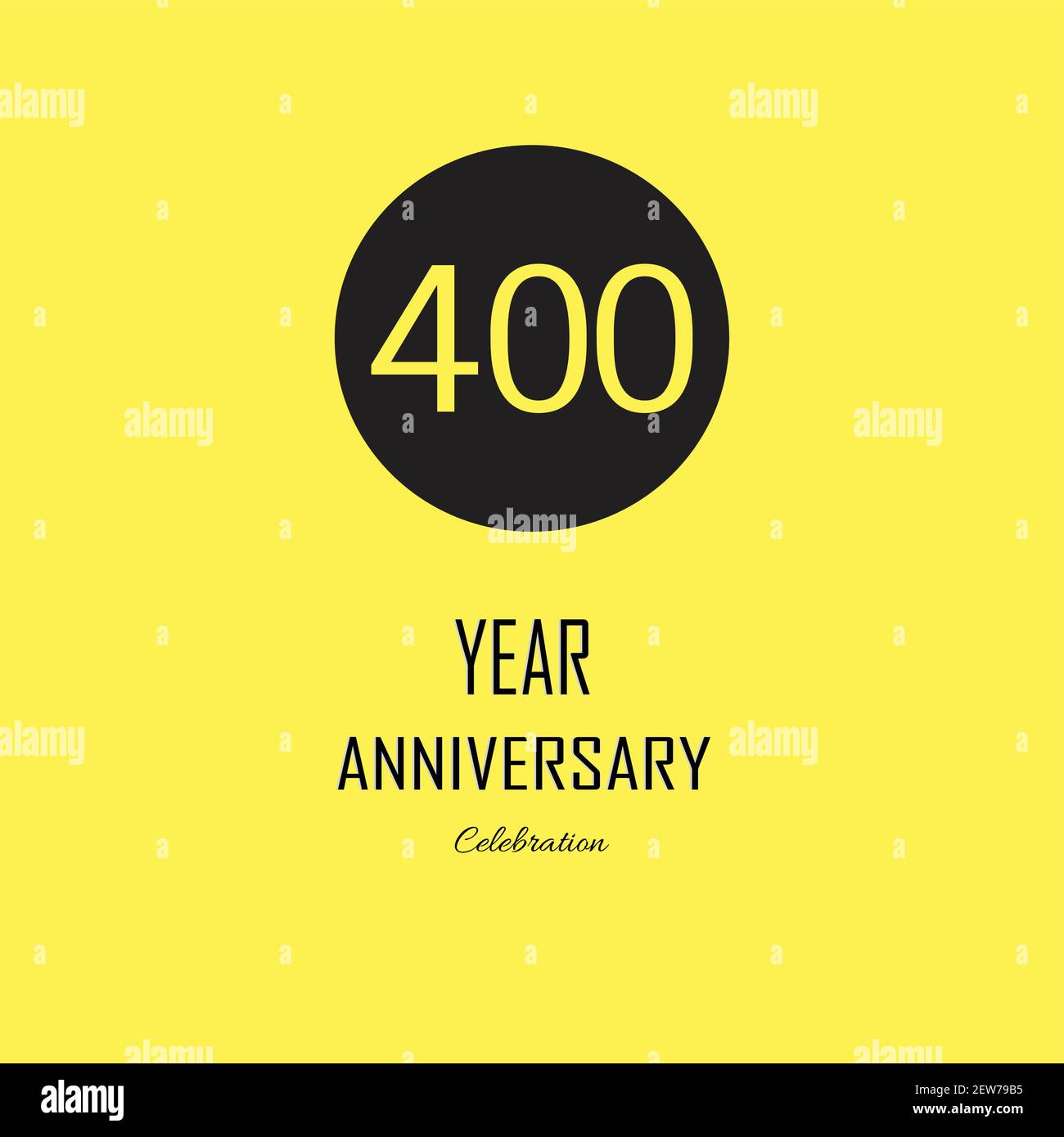 400 Anniversary celebration on yellow background. Vector festive ...