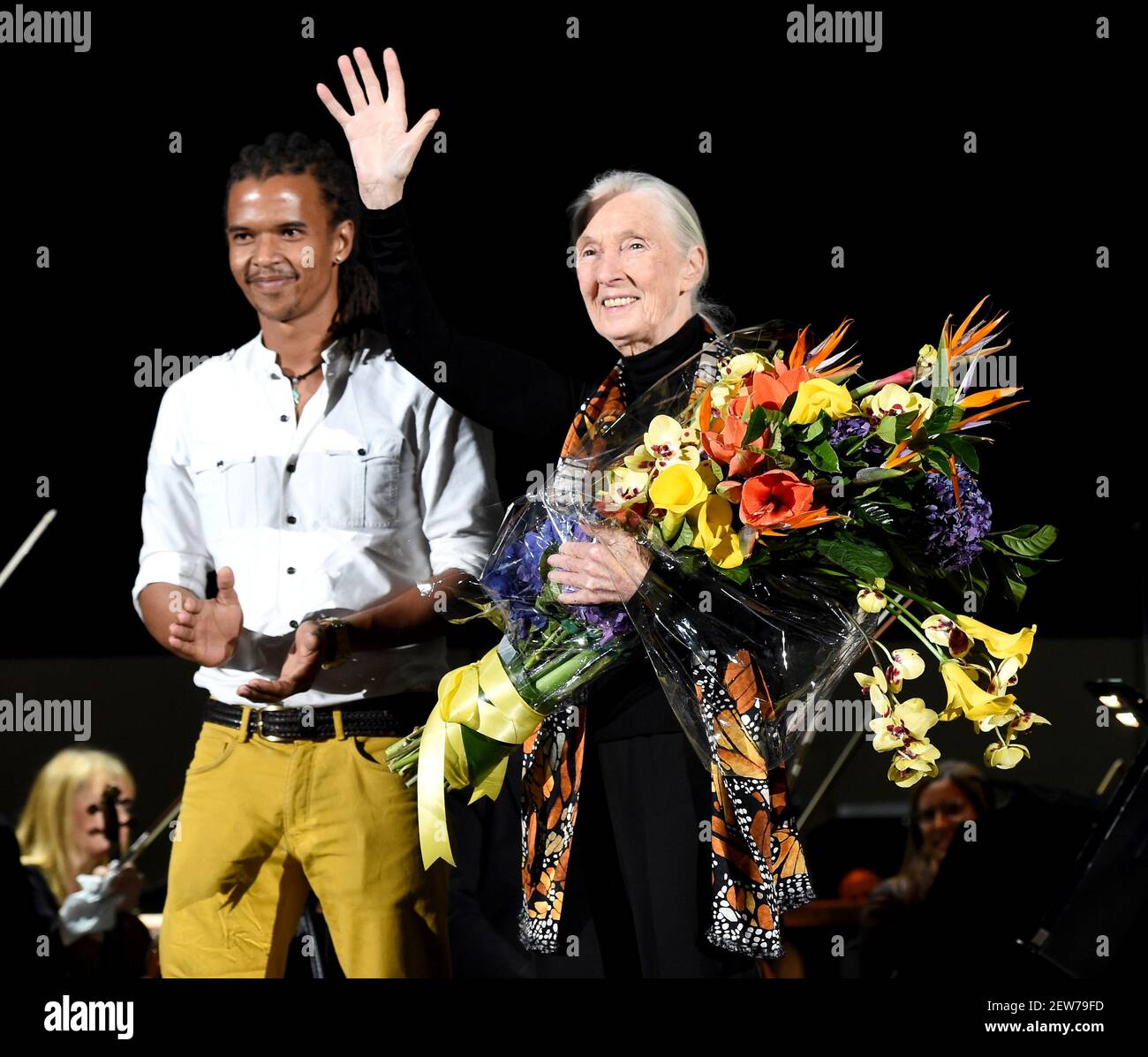 HOLLYWOOD - OCTOBER 9: (L-R) Merlin Van Lawick and Dr. Jane Goodall ...