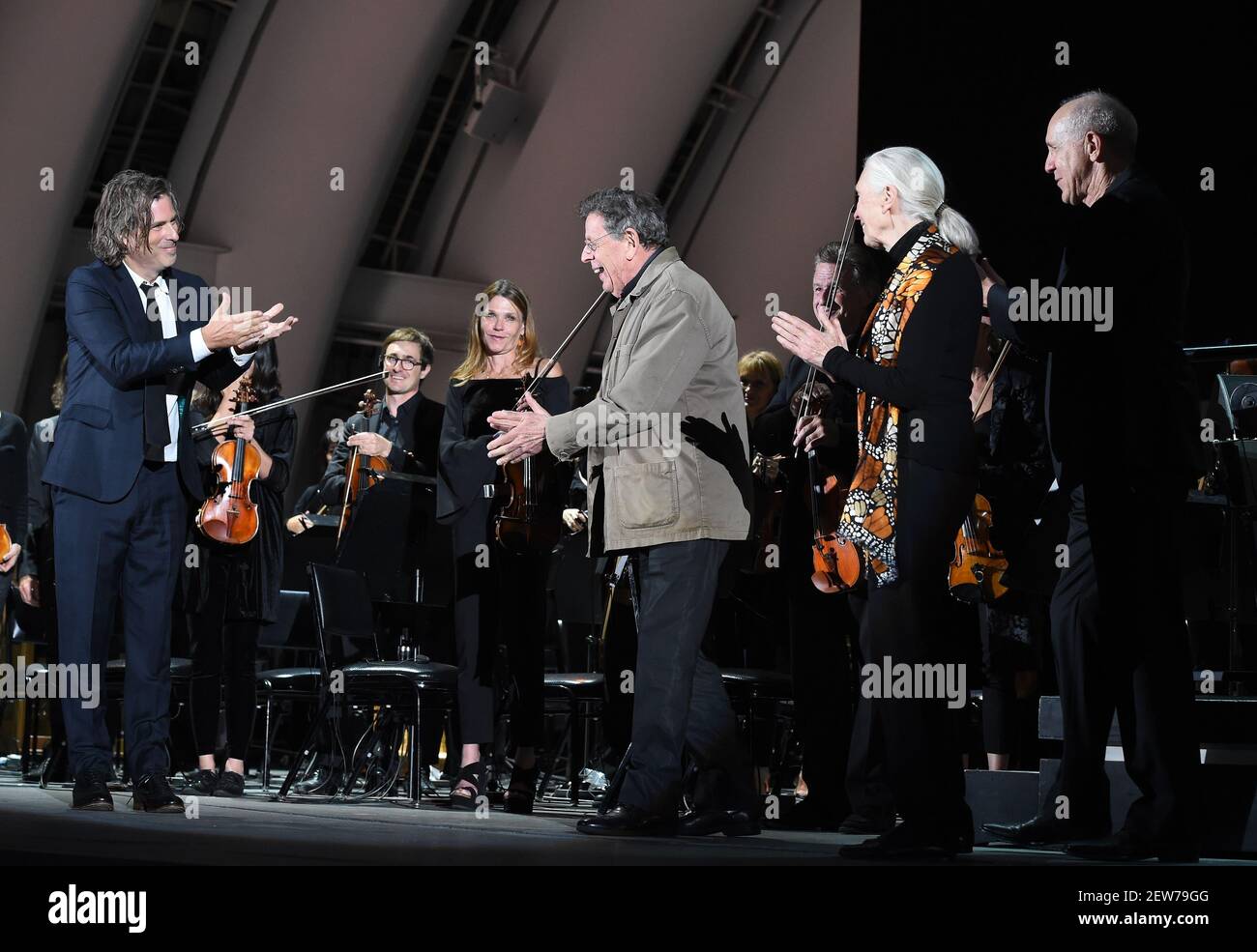 HOLLYWOOD - OCTOBER 9: (L-R) Brett Morgen, Philip Glass, Dr. Jane ...